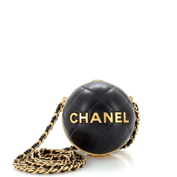 CHANEL | Bags | Chanel 22 Sphere Minaudiere Quilted Lambskin Black ...
